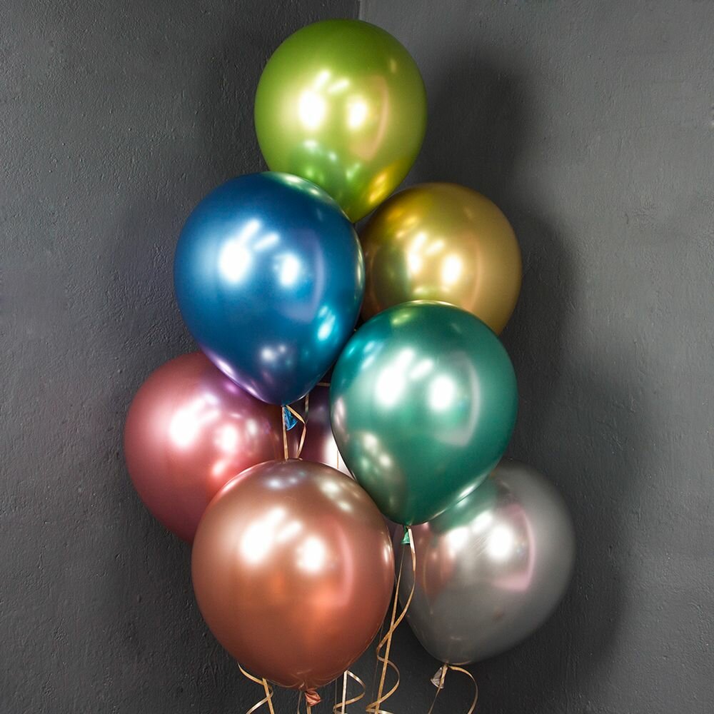 Набор шаров с гелием № 634 - в потолок 100 шт хром ( аэродизайн )