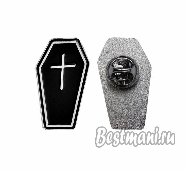 Значок сувенирный в стиле Хэллоуин гроб, черная эмаль, значки редкие, памятные коллекционные