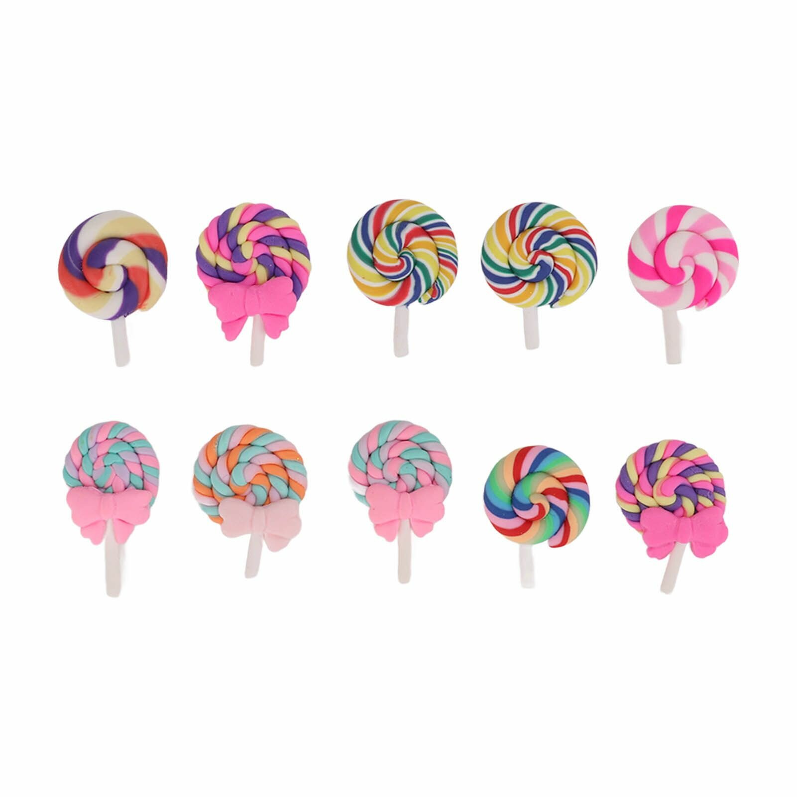 10 глиняных леденцов на палочке для DIY