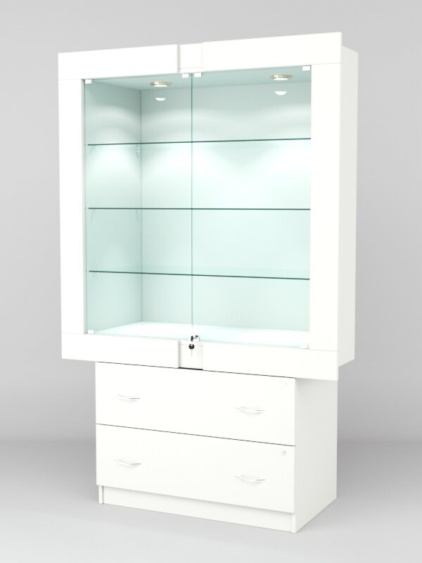 Витрина "электра" №9-2 (задняя стенка - ДСП), Белый. Производитель товара - компания Westcom.