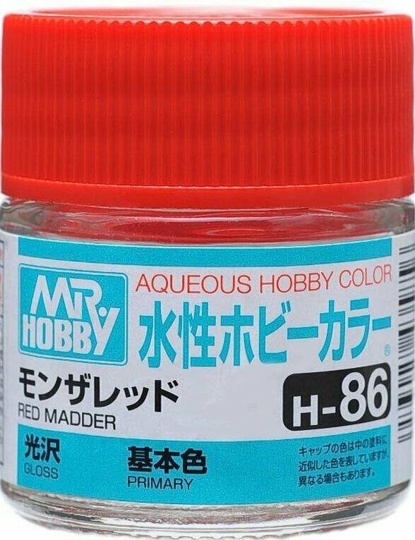 H 86 краска водоразбавляемая художественная т. м. MR.HOBBY 10мл RED MADDER