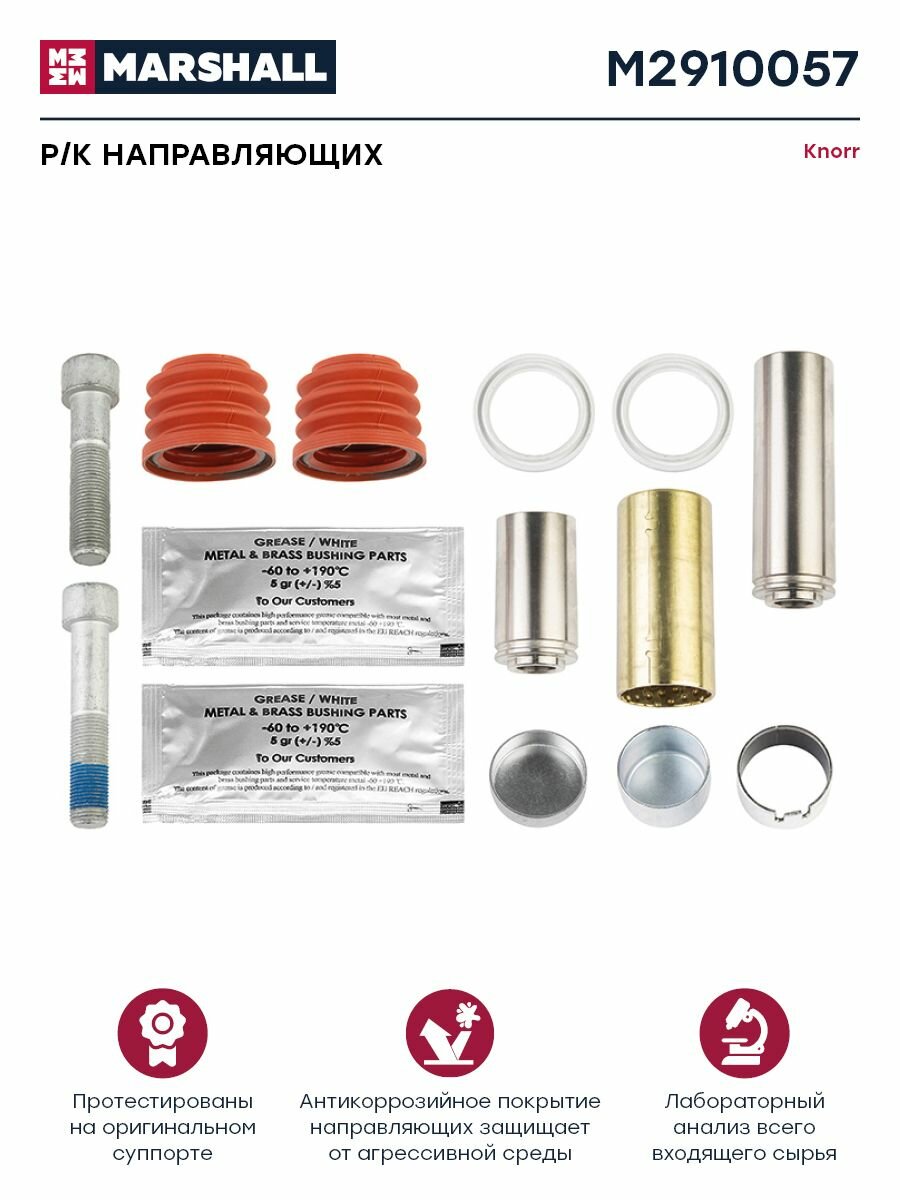 Р/к направляющих суппорта (12 деталей) KNORR о. н. K004100