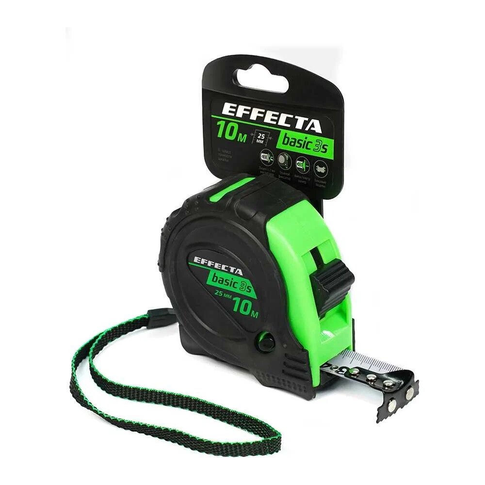 Рулетка с магнитом EFFECTA Basic 3S 10 м, 25 мм, 3 стопа 571025S