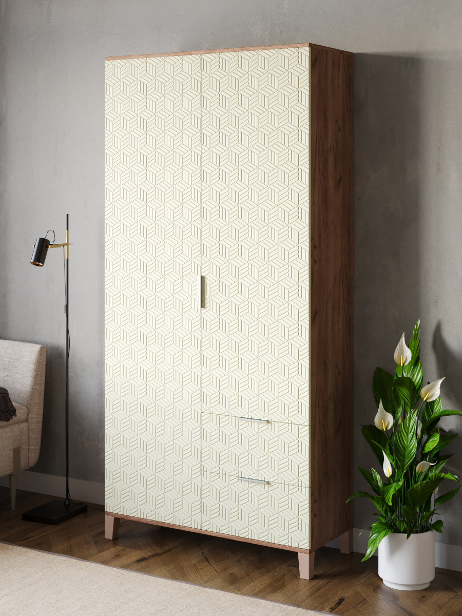 Шкаф для одежды распашной в прихожую двухстворчатый, в спальню, на балкон, в детскую Марвин - 3 Тирамису, 100х210х40 см