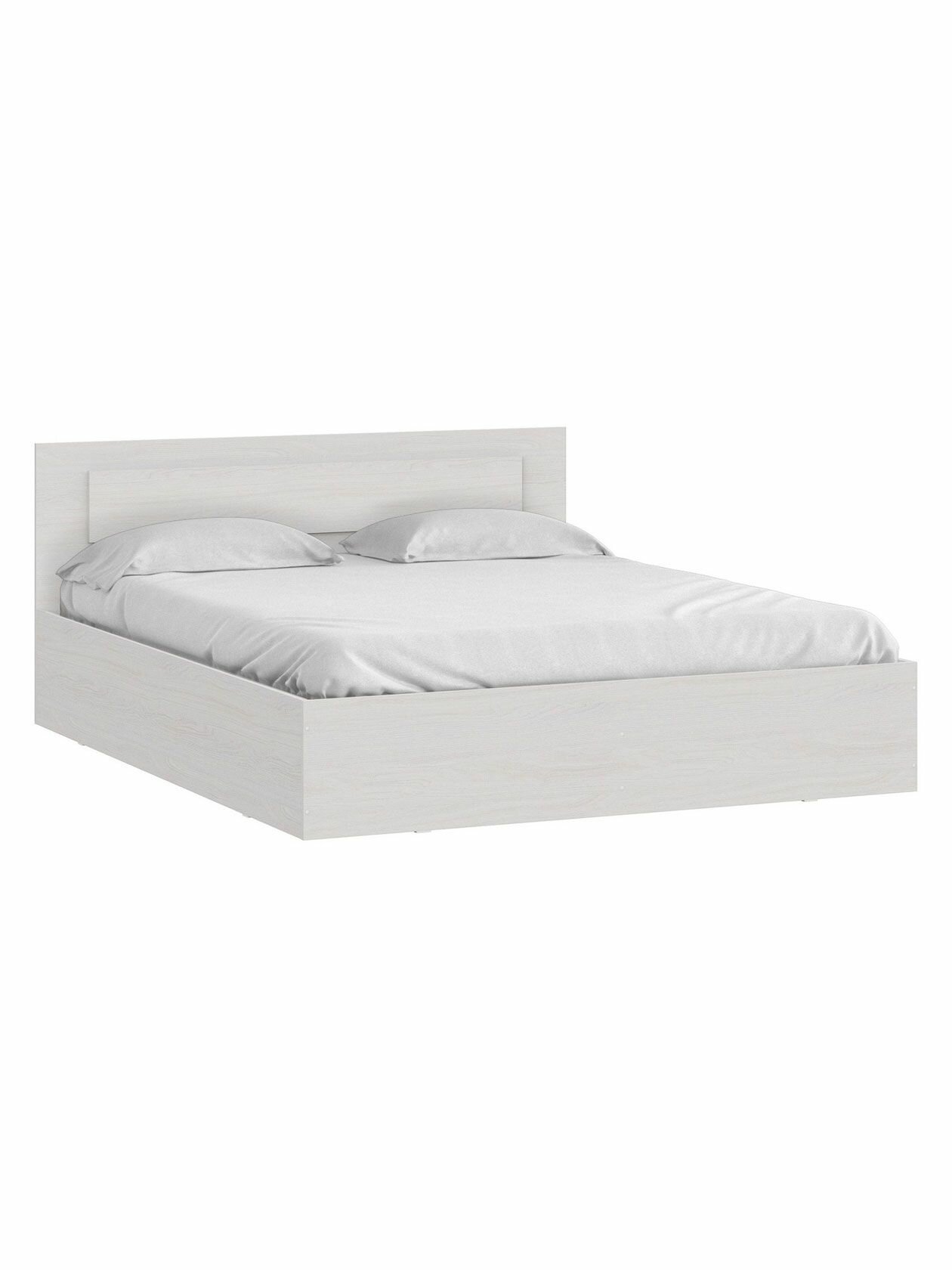 Двуспальная кровать Дублин 160х200 см, деревянная, с основанием настил, Ясень Анкор светлый