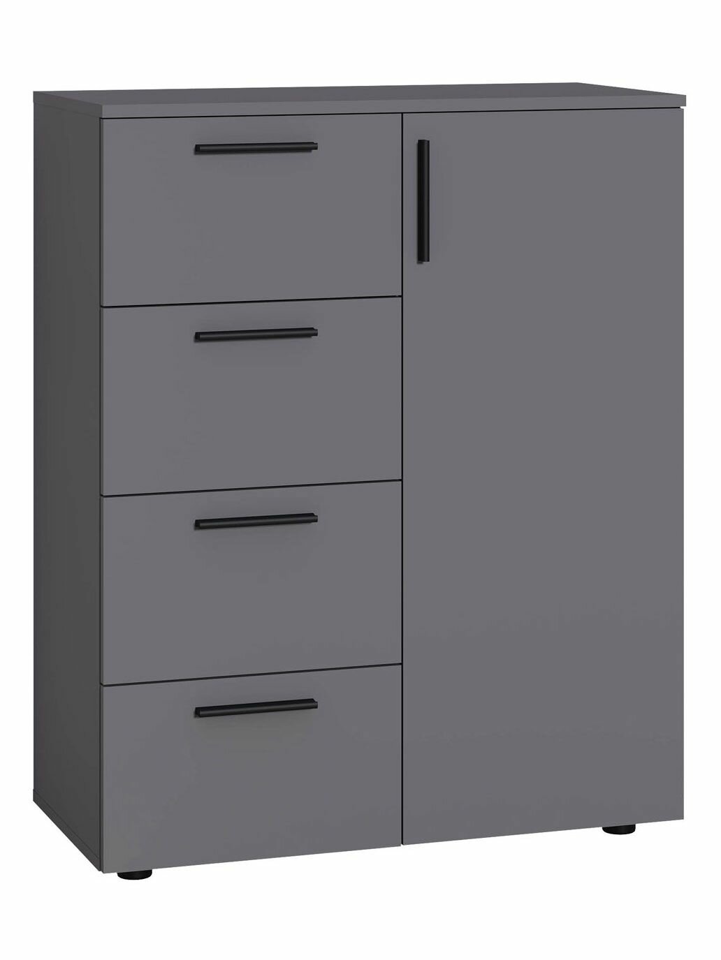 Комод для одежды и хранения вещей Эйр с полками, с ящиками, 79.7х38.3х97.9 см, Серый графит