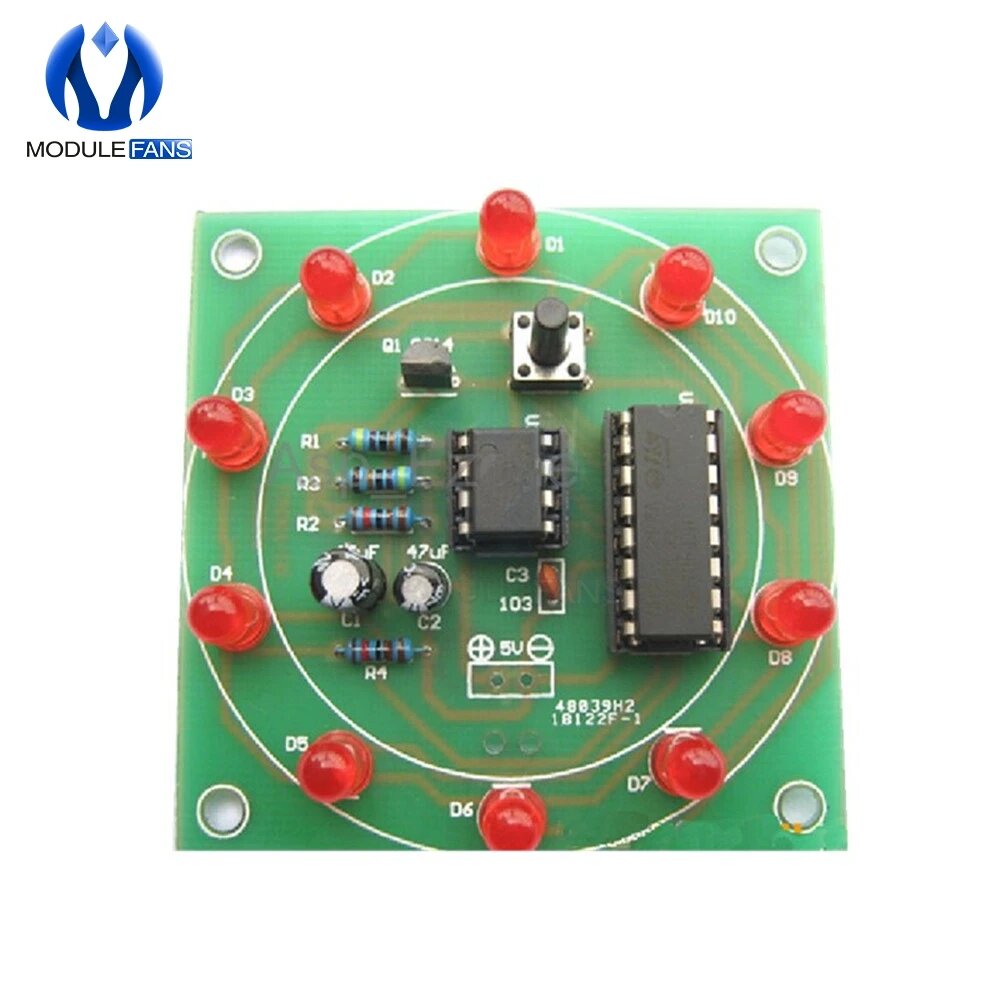 Lucky Rotary Suite Electronic Suite CD4017 NE555 набор для сборки светодиодных светильников diymore