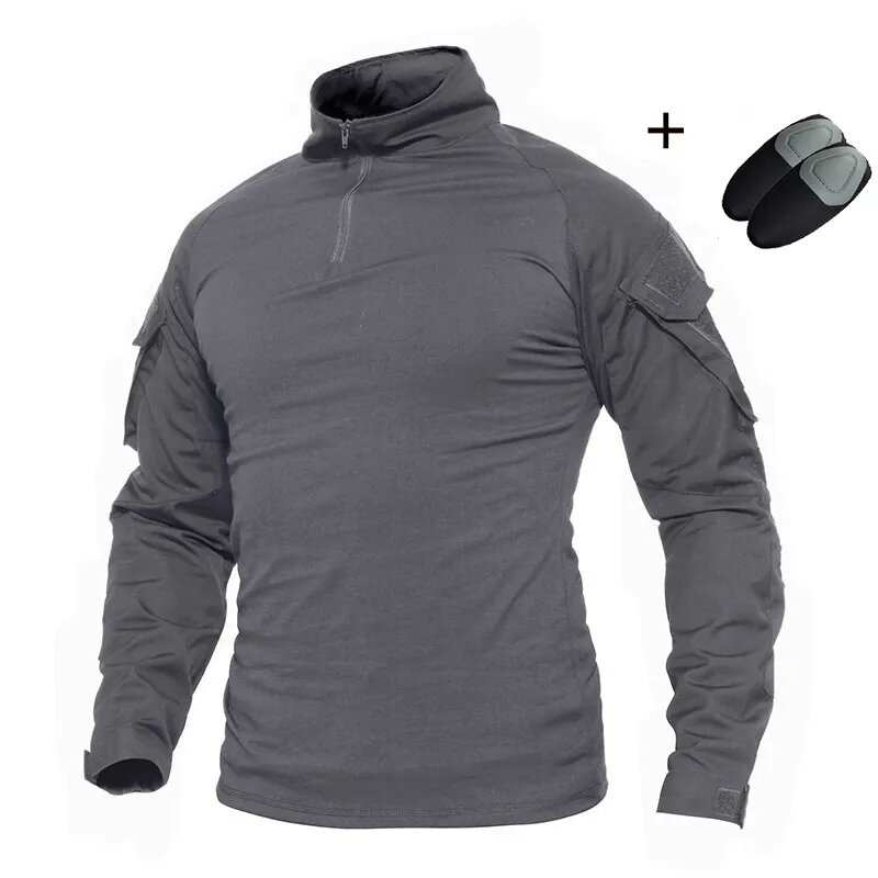 Рубашка мужская тактическая с подкладкой, длинная камуфляжная рубашка в стиле милитари для охоты