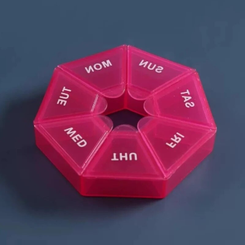 Пластиковая таблетница на 7 дней, pink