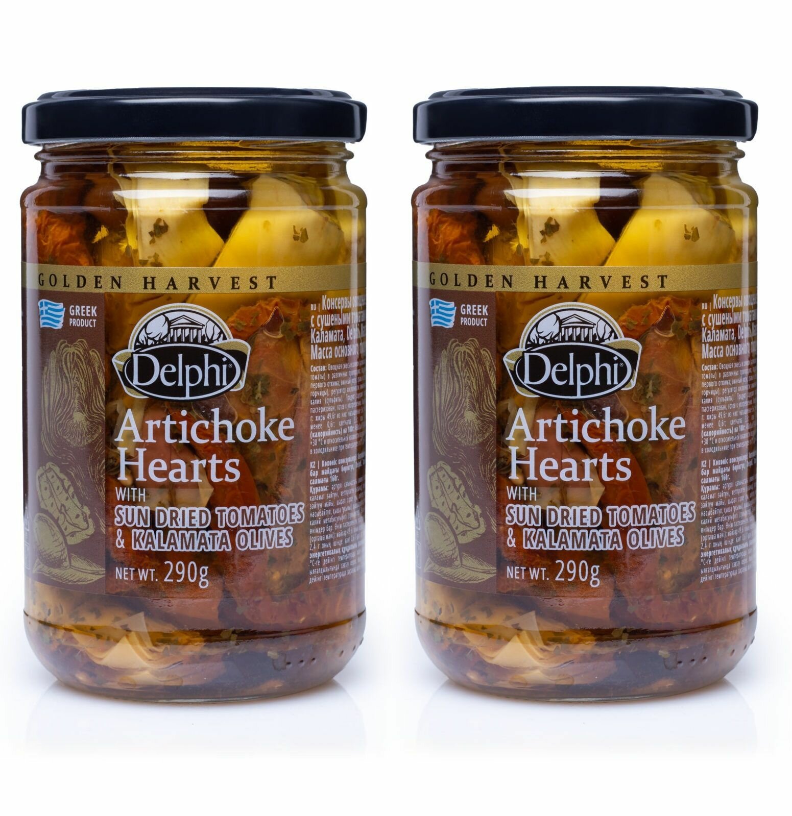 Delphi Артишоки в масле c сушеными томатами и маслинами 2шт по 290гр