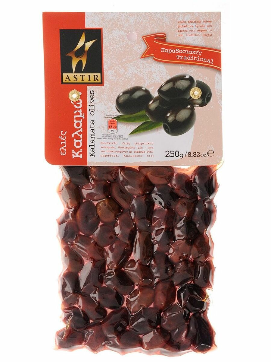 Оливки Каламата с косточкой в оливковом масле Astir 250гр
