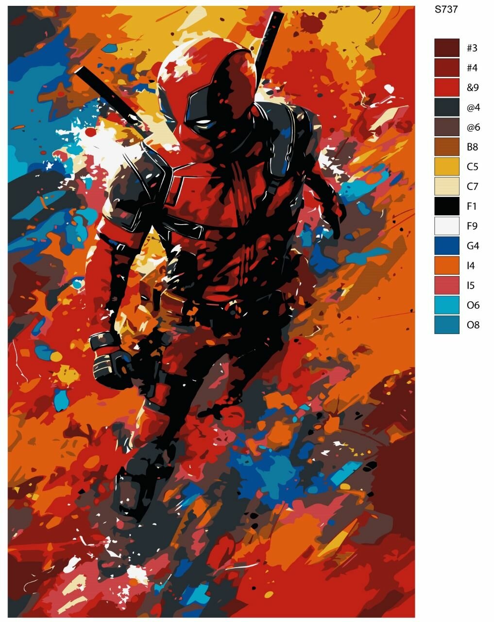 Картина по номерам BRUSHES-PAINTS "Дэдпул" S-737 40x60 см