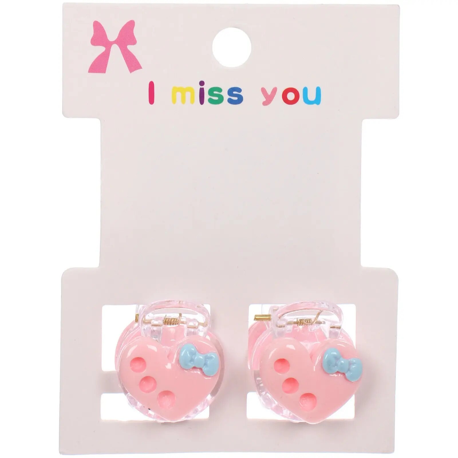 Заколки-крабы детские для волос 2шт, сердце, 1,2см, удобство и стиль