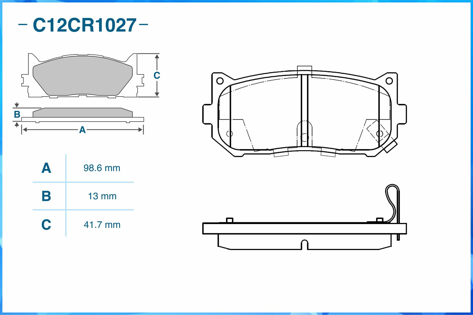 Колодки задние CWORKS C12CR1027