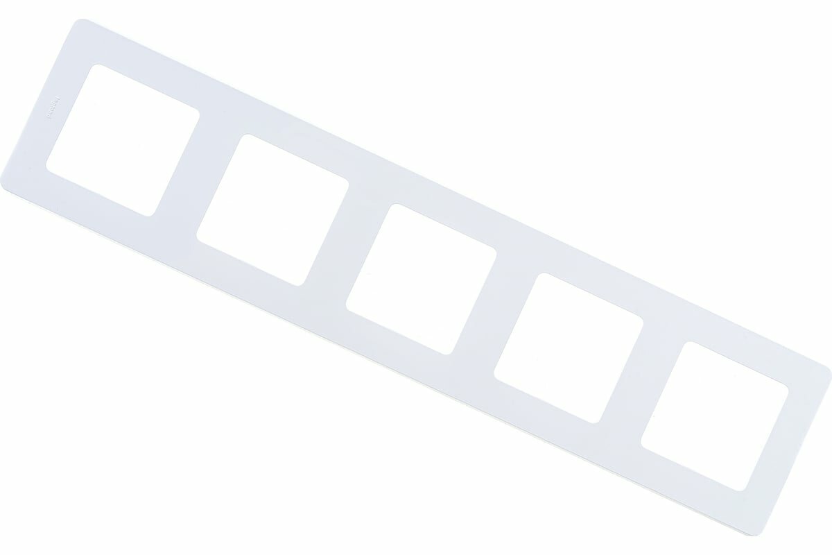 Рамка Legrand Daccord Inspiria, глянцевая, белая, 5гнёзд, скрытый монтаж, 36.8x8.4x1см