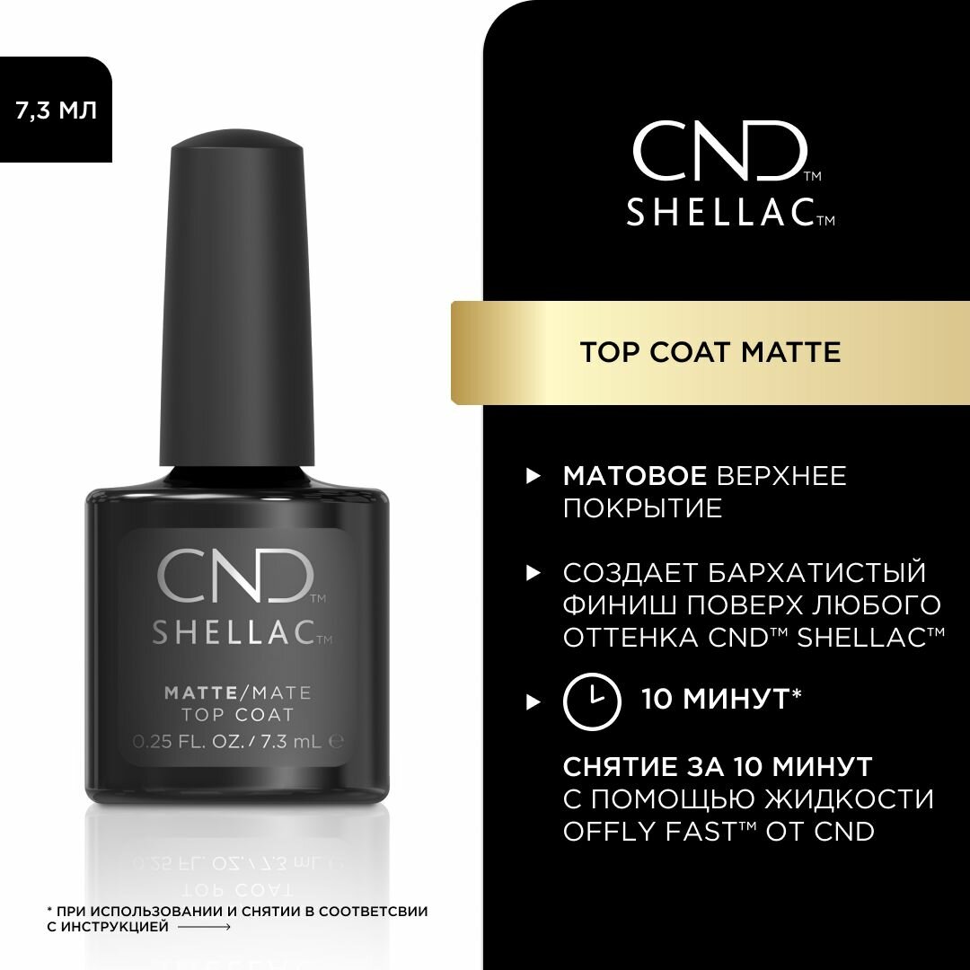 Верхнее покрытие CND Shellac Matte Top Coat