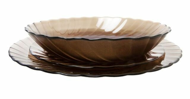 Набор столовой посуды на 6 персон Luminarc Океан Эклипс 18 предметов стеклянный коричневый (L7705)