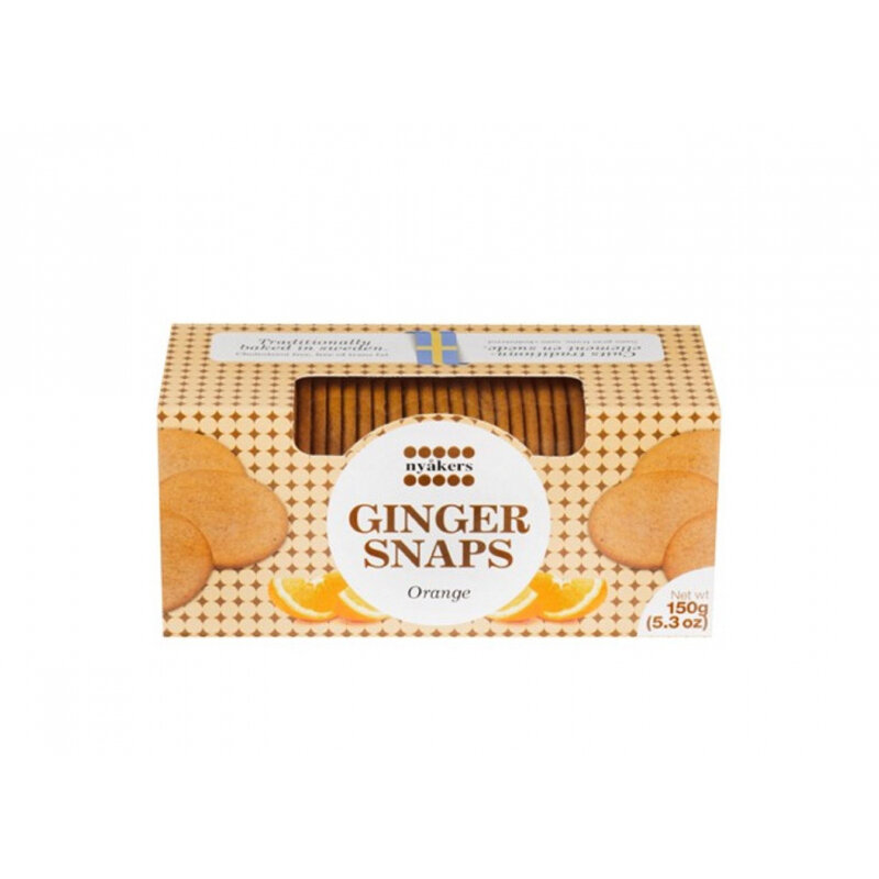 Печенье NYAKERS хрустящее имбирное со вкусом апельсина, 150 г