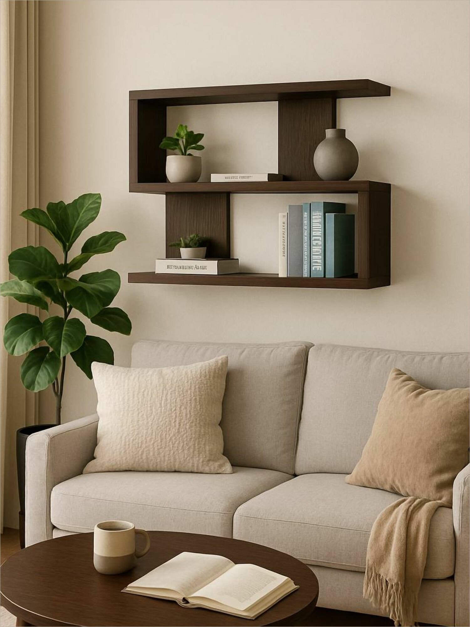 Полка настенная навесная Дуб Венге