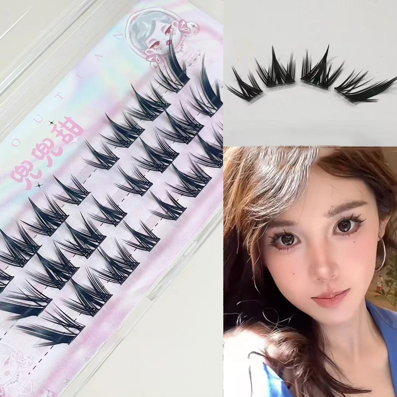 Котремип крылатые ресницы кластеры 1 см-1.5 см style 01