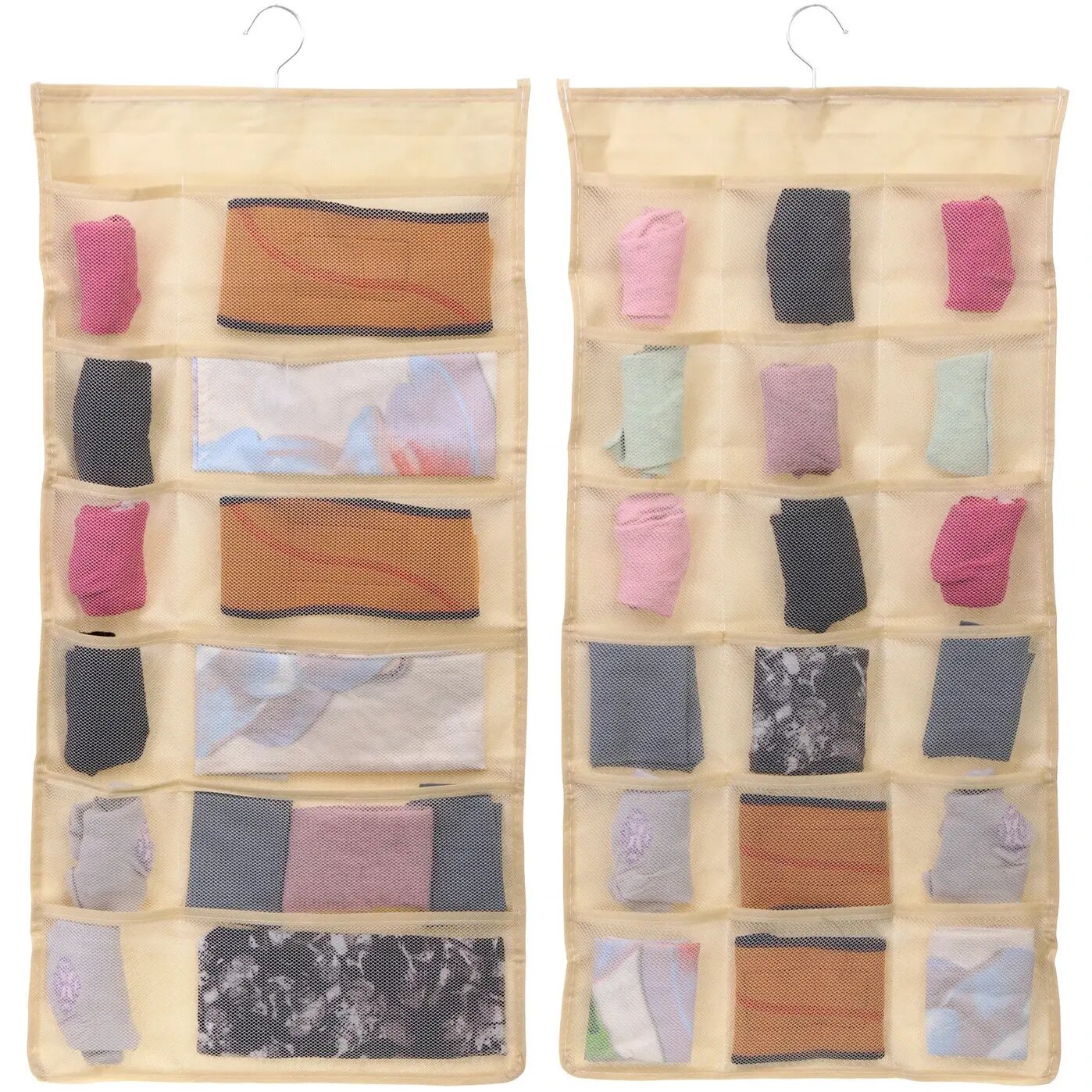 Органайзер подвесной двухсторонний с 30 карманами, бежевый, 75х39см