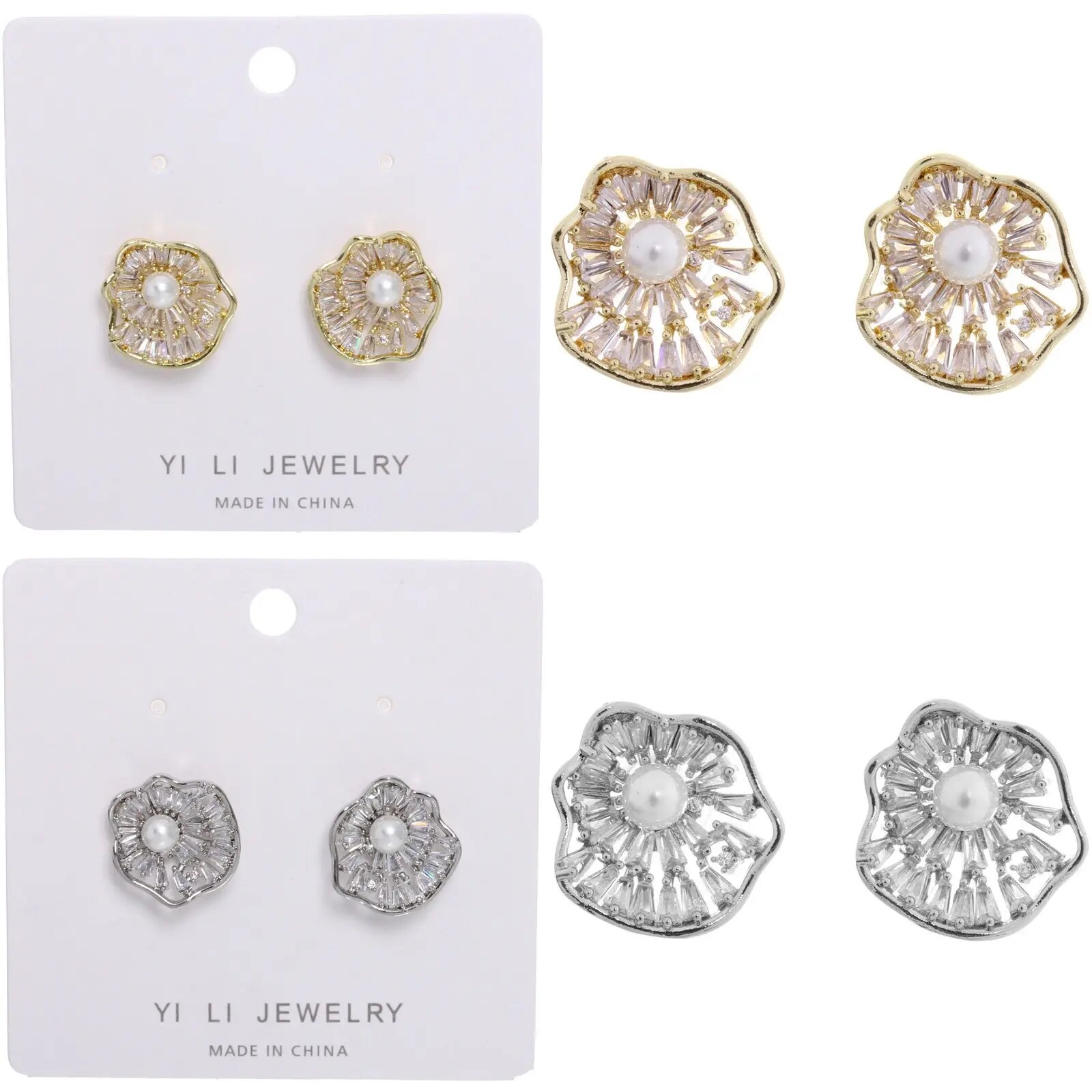 Серьги двусторонние, кристаллы Swarovski