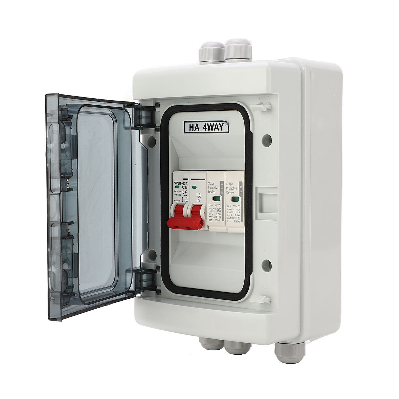 Автоматический выключатель MCB Изолирующий выключатель Защитная водонепроницаемая распределительная коробка постоянного тока 500 В для наружного применения 32 А