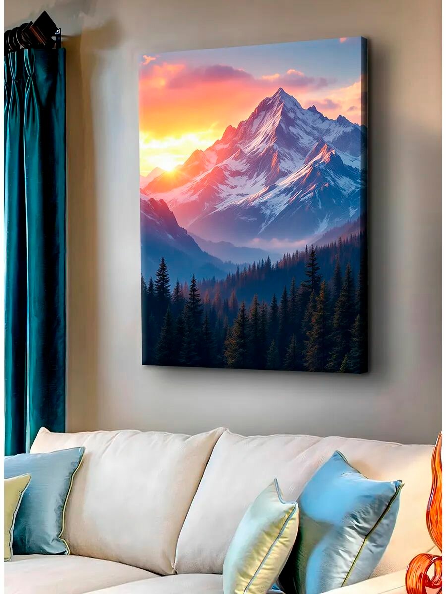 Картина "Горы на рассвете", для интерьера 30х40см 1шт.