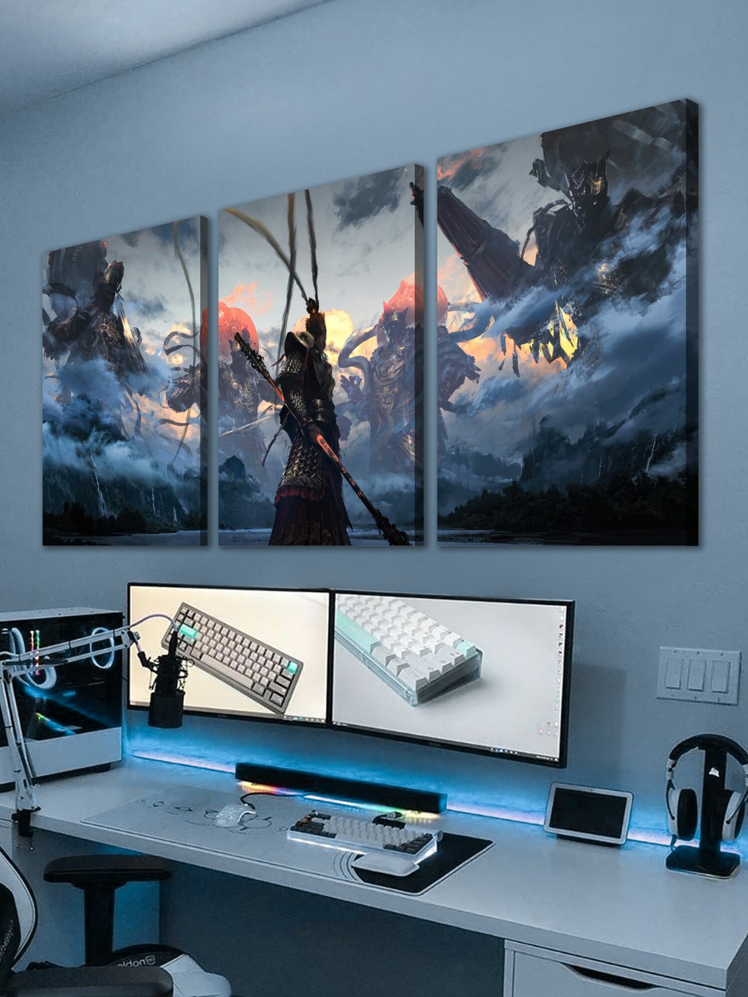 Картина на стену модульная Black Myth Wukong, 150 см х 70 см