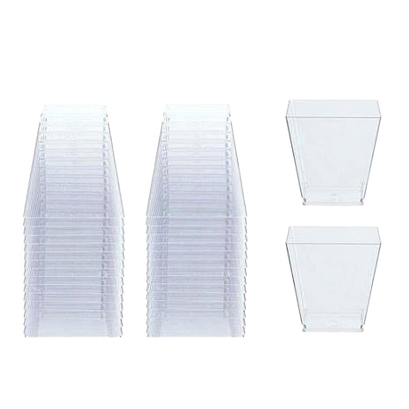 HAOEN 50 шт. 60 мл 2 унции одноразовые пластиковые формочки для торта прозрачные трапециевидные контейнеры для еды для желе йогурт муссы десерты выпечка