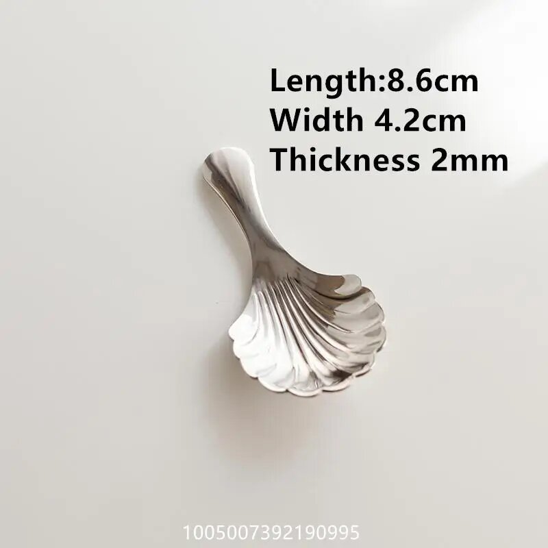 Десертная ложка из нержавеющей стали в форме ракушки