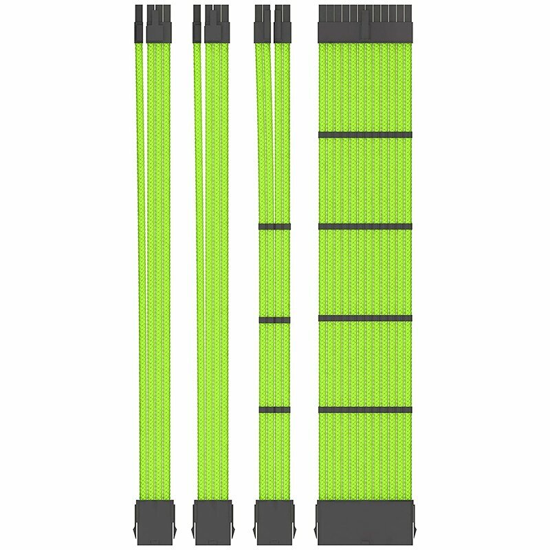 Кабель блока питания с защитной оболочкой Mod, UL1015 18AWG, оплетенный ATX EPS PCI-E, комплект удлинительных кабелей с гребнями (зеленый)