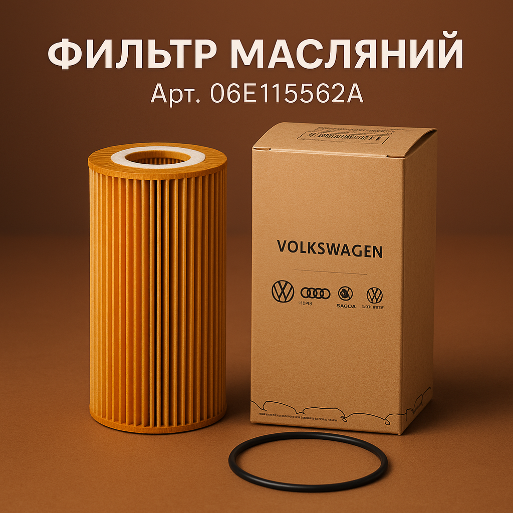 Фильтр масляный Ауди А4 Б7 Б8 3.0 3.2, А6 С6 2.8 3.0, А8 4Е 4Н, Q5 3.0 с 2008 по 2017, Q7 3.2 с 2009 по 2015 ОЕМ 06E115562A