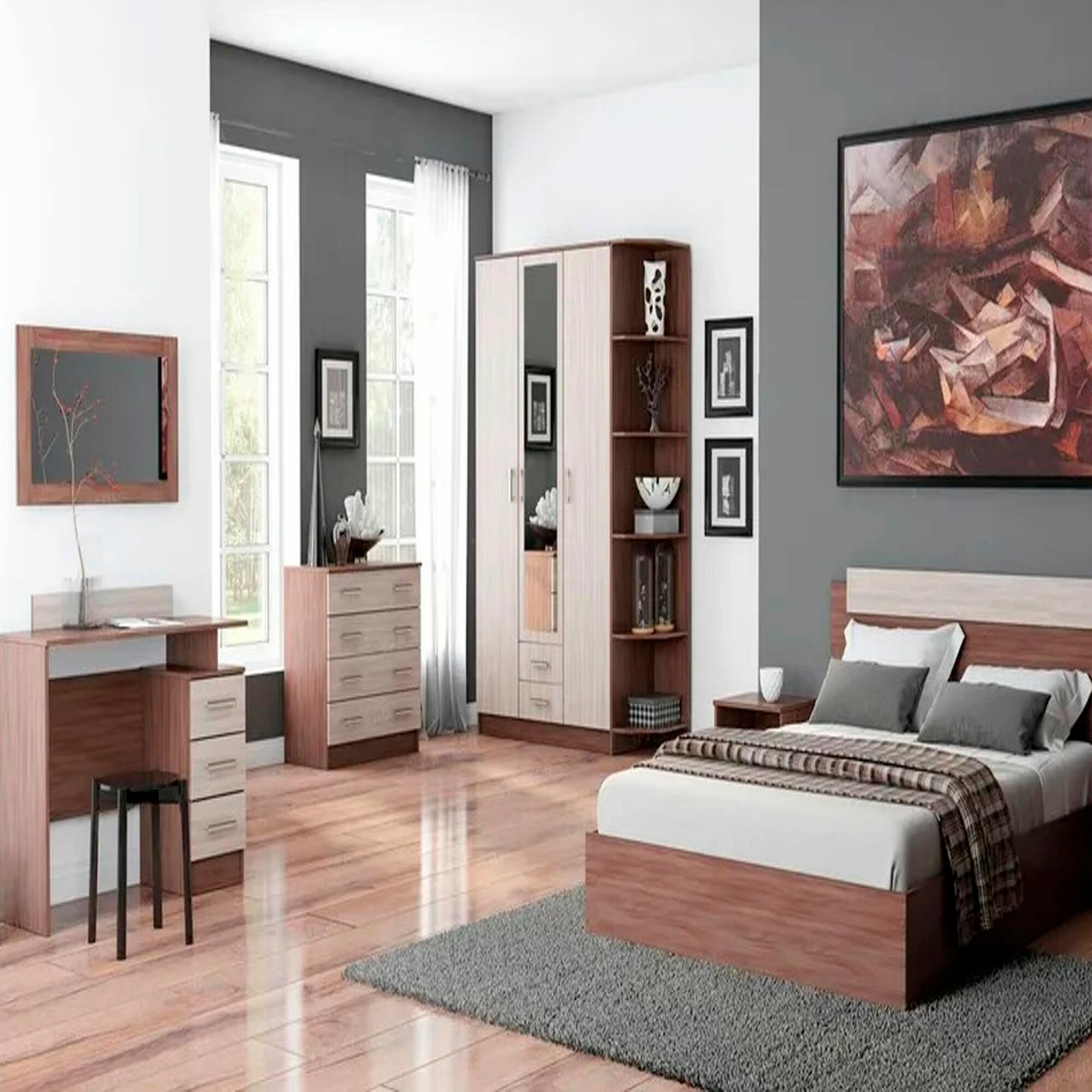 Спальня ЭРА ЭКО Ясень тёмный, для спальни