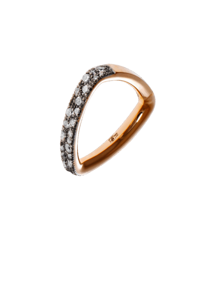 Кольцо, красное золото, 750 проба, бриллиант