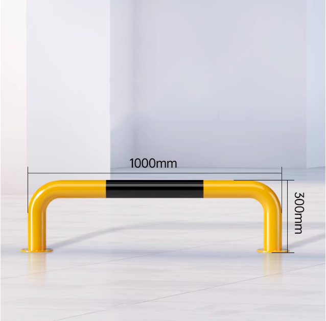 Дорожное ограждение OLVVI, U-образная форма, сталь, черное/желтое, 1000x300x2