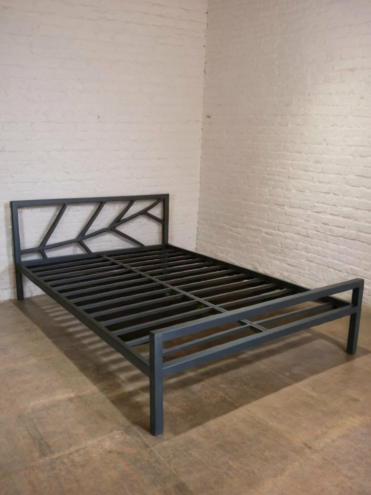 Кровать Loft Mebel "Вивьен", кованая, без матраса, черная, 160x200х80 см