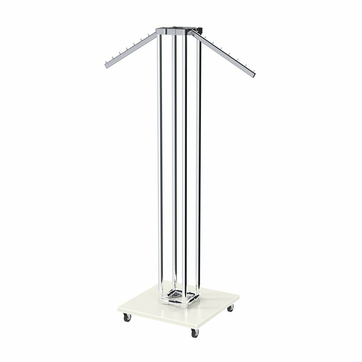 Торговое вешало для одежды с усиленными кронштейнами стрела №6-8Ц-КНХ, Белый