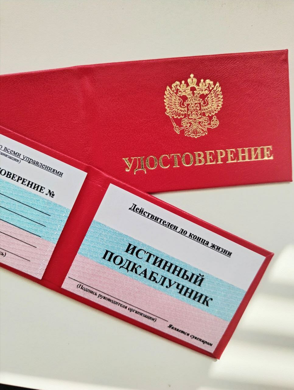 Удостоверение сувенирное ксива Подкаблучник