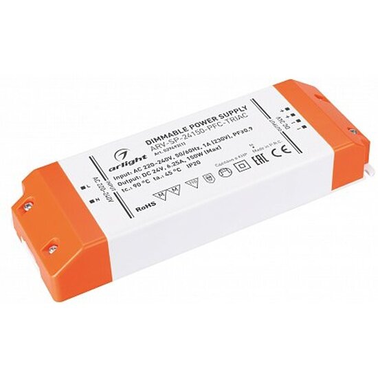 Блок питания Arlight ARV-SP-24150-PFC-TRIAC 24V, 6.25A, 150W, IP20 Пластик