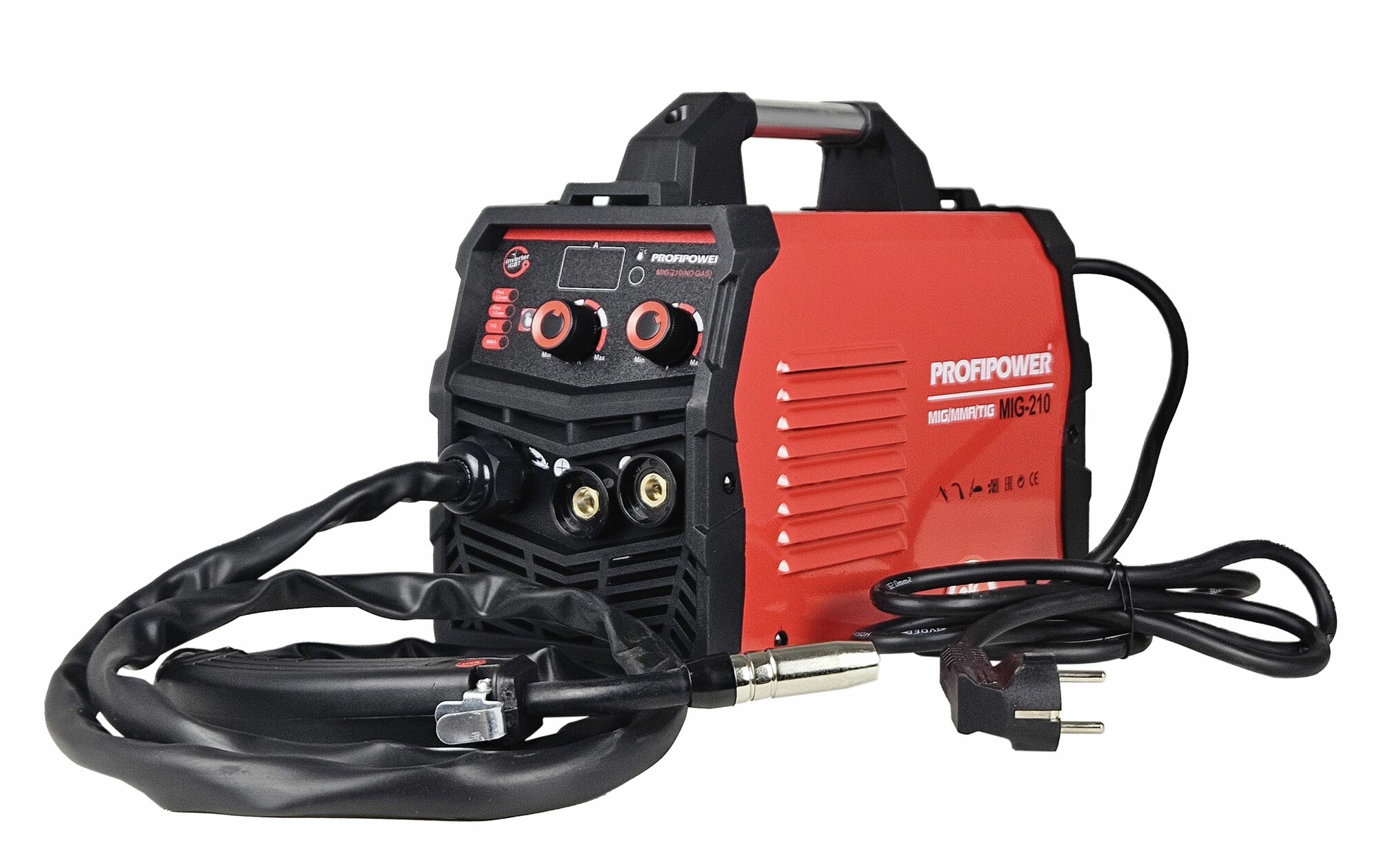 Сварочный полуавтомат инвертор без газа PROFIPOWER MIG-210 MIG/MMA/TIG (3 B 1)