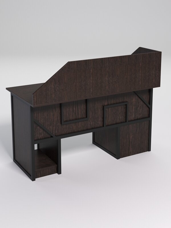 Стол для компьютера СК-34 (Правосторонний) с экраном "стронг" в стиле лофт декор №4, Дуб Венге