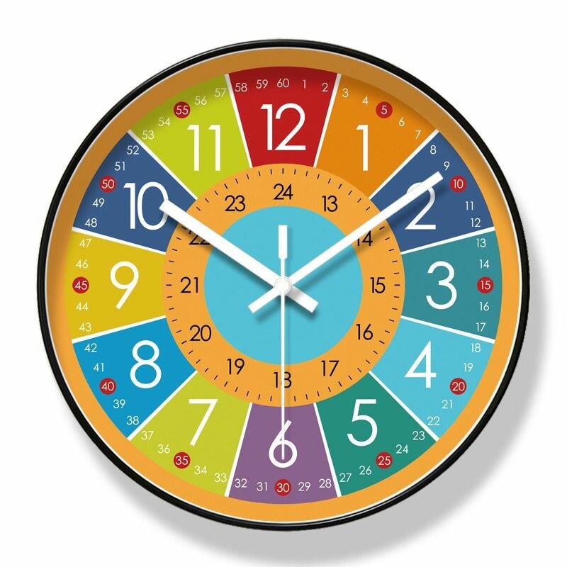 Детские настенные часы с героями мультфильмов для раннего образования