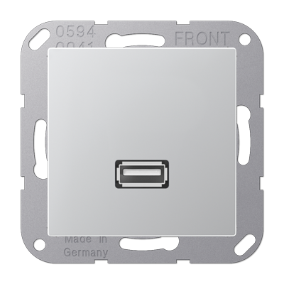 JUNG A 500 Алюминий Накладка/вставка для розетки USB, MAA1122AL