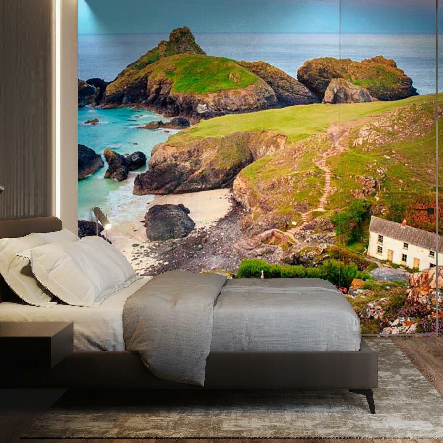 Фотообои Англия скалистый берег 9-618-M-Велюр 270 x 300 см (ВхШ) Бесшовные, флизелиновые, влагостойкие обои MasterFresok