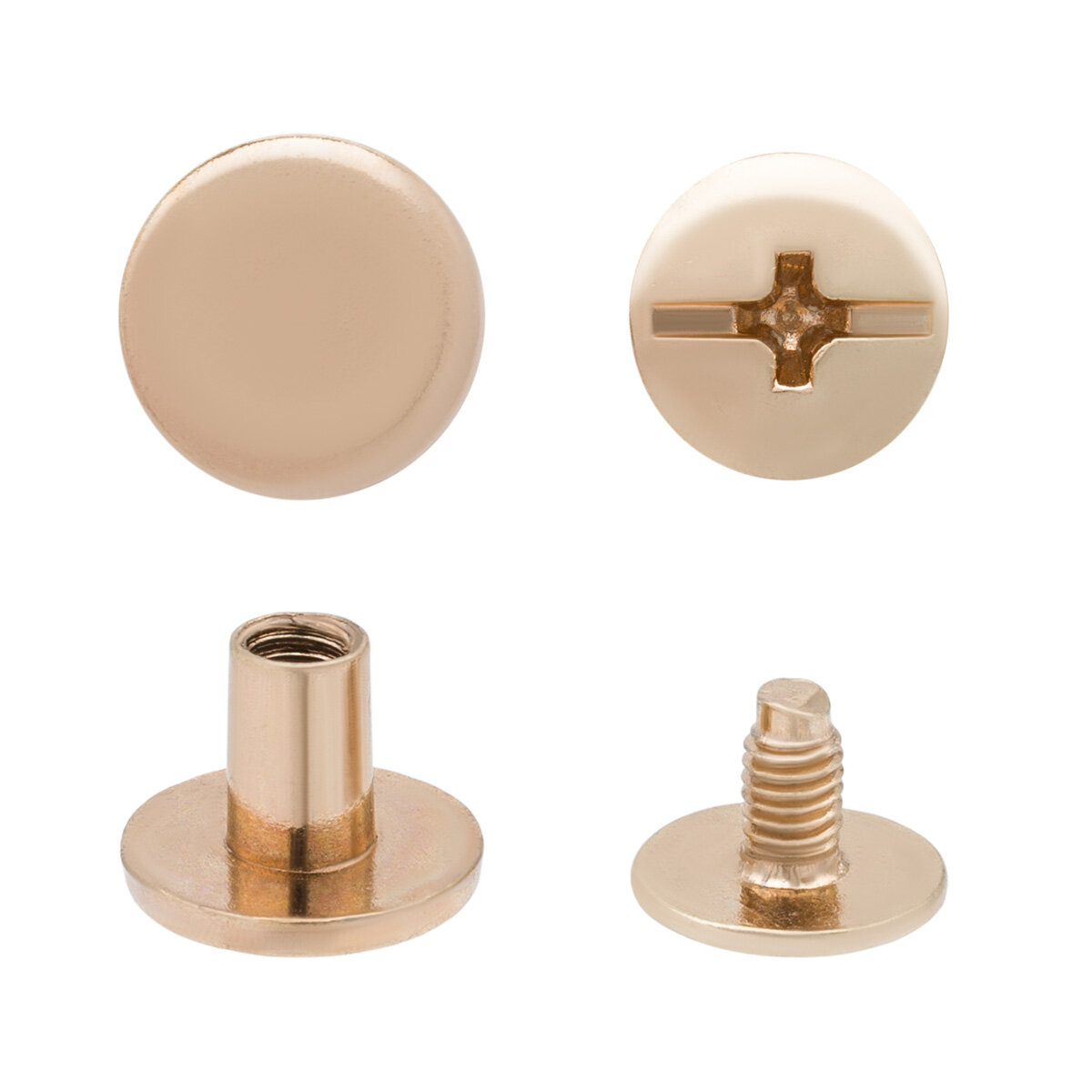 Винт ременной, фурнитура для ремня 10 мм, цвет золотой, 50 штук, MF55