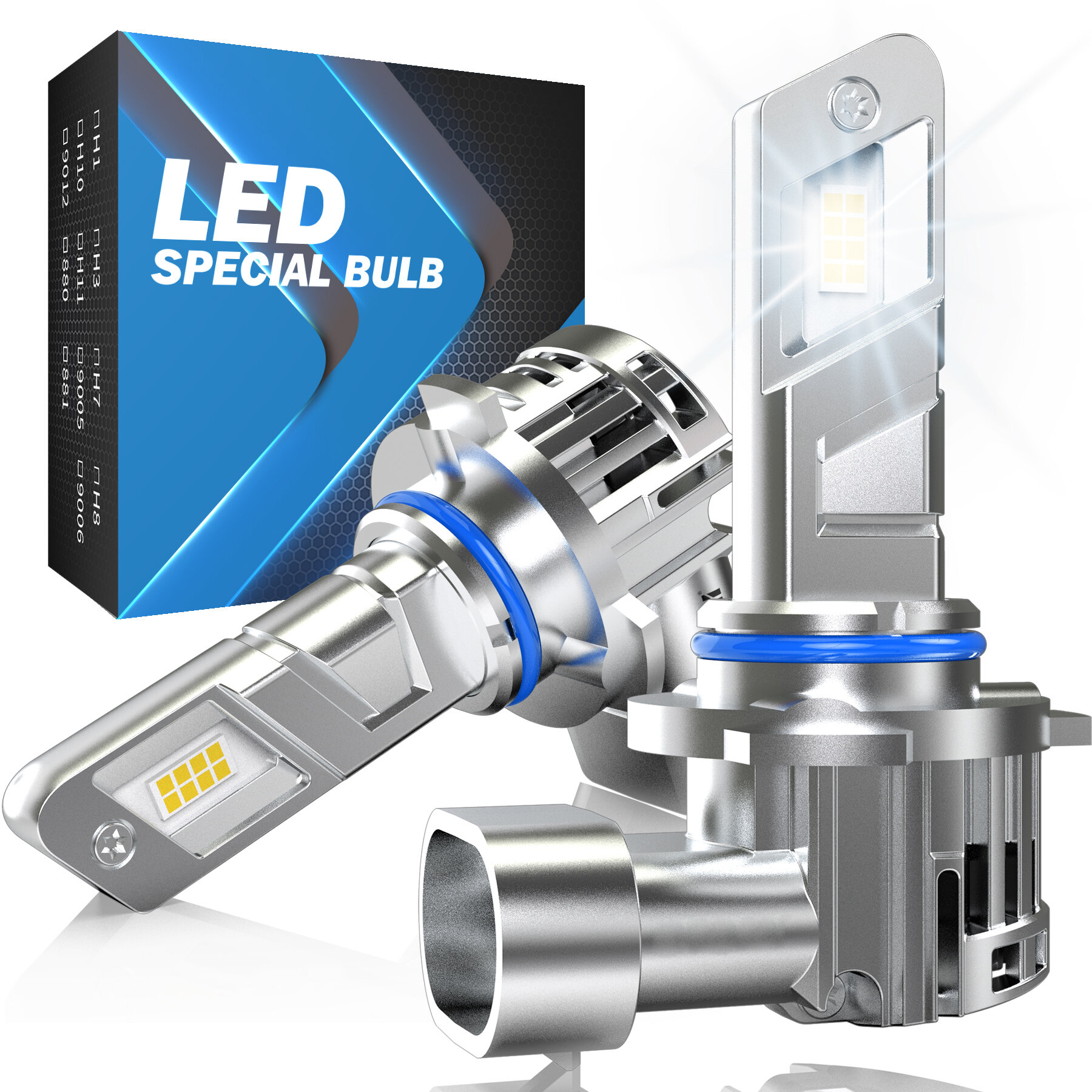 HB4 светодиодные лампы фар, 6500K белый 1: 1 мини размер HB4 светодиодные лампы, 20000LM Plug and Play 9006 лампа, 2 шт