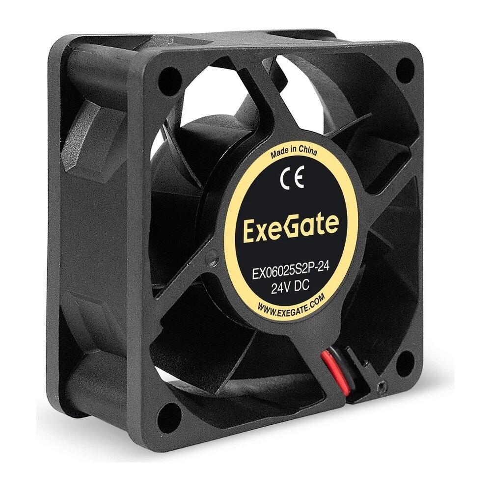 Вентилятор ExeGate 24В DC EX06025S2P-24 60x60x25 мм, Sleeve bearing подшипник скольжения, 2pin, 5000RPM, 34.5dBA 295204