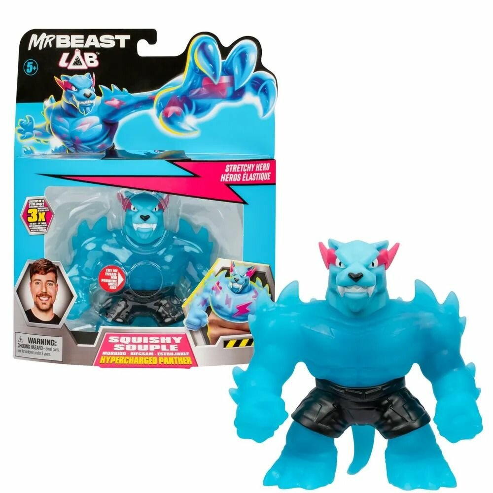 Эластичная фигурка MrBeast Lab Squishy Hypercharged Panther Гиперзаряженная Пантера 24736