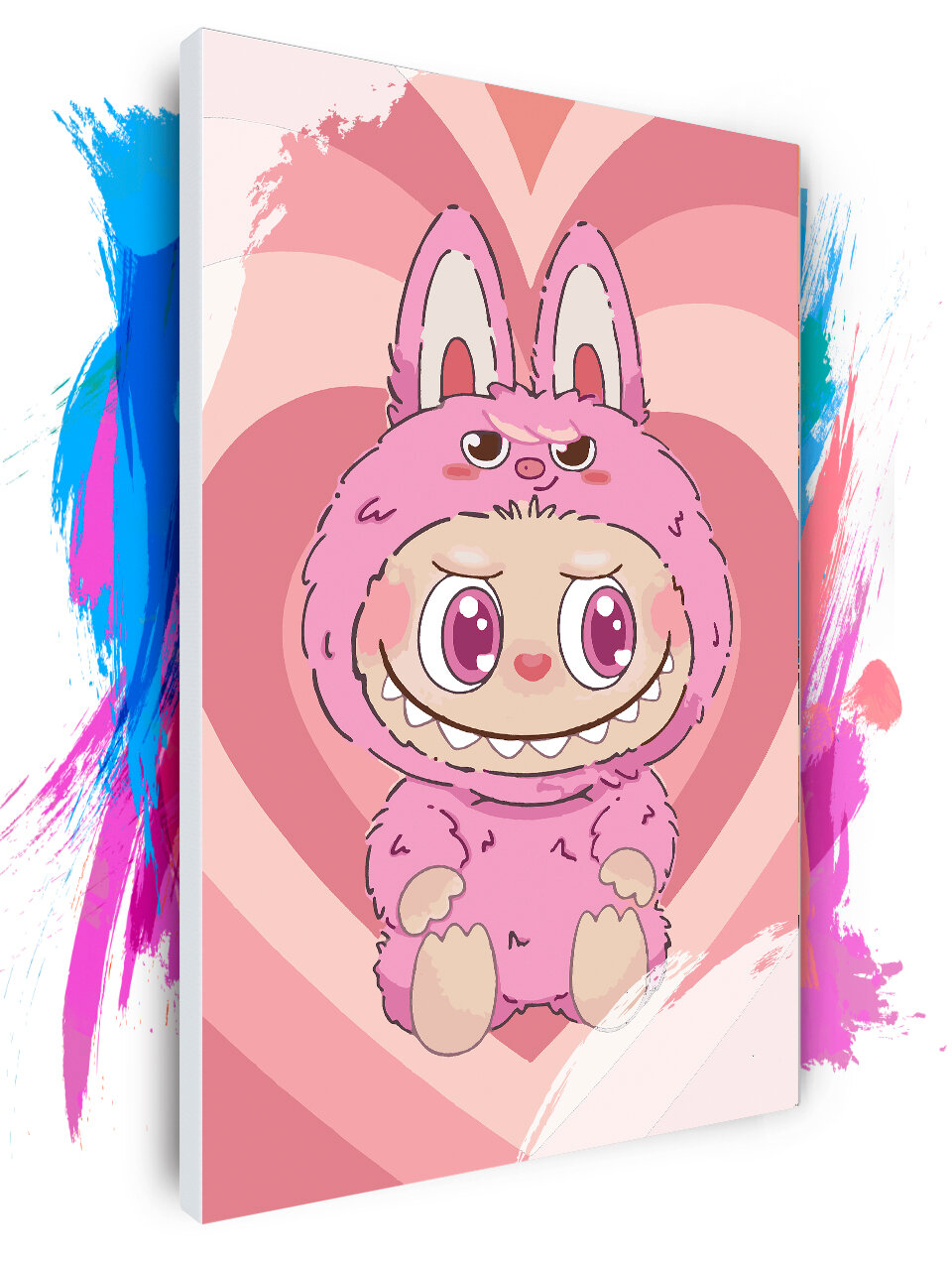 Картина по номерам на холсте Labubu Pink, 60 х 90 см